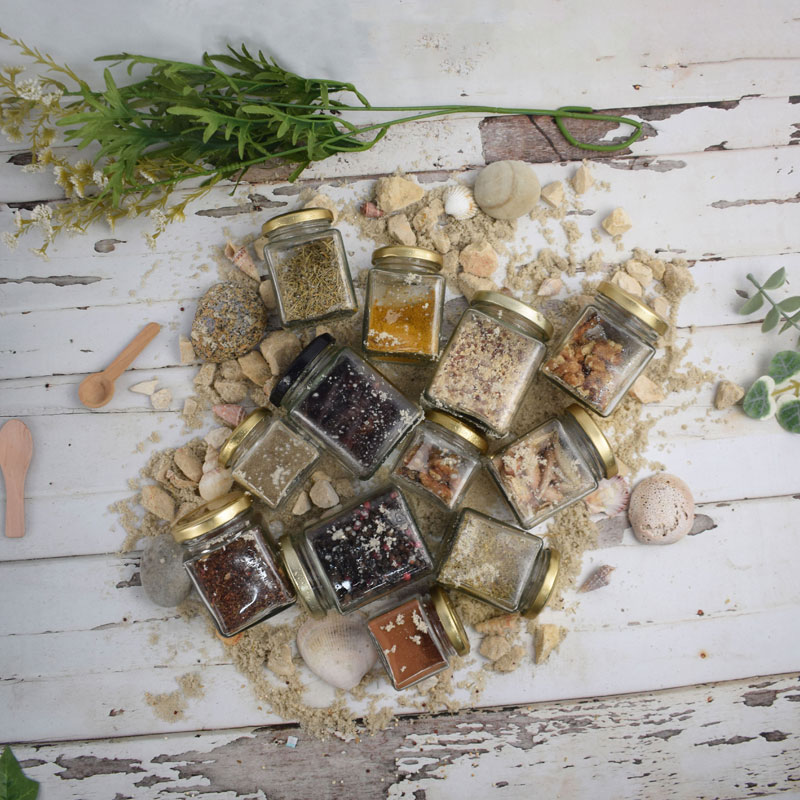 Pixel 80ml Glass Jar with Golden Lid