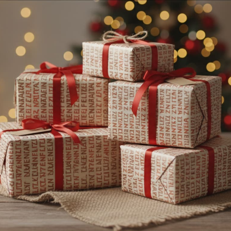 Gift Wrapping Paper 70cm Crimson Cheer – Bright and festive gift wrap ...